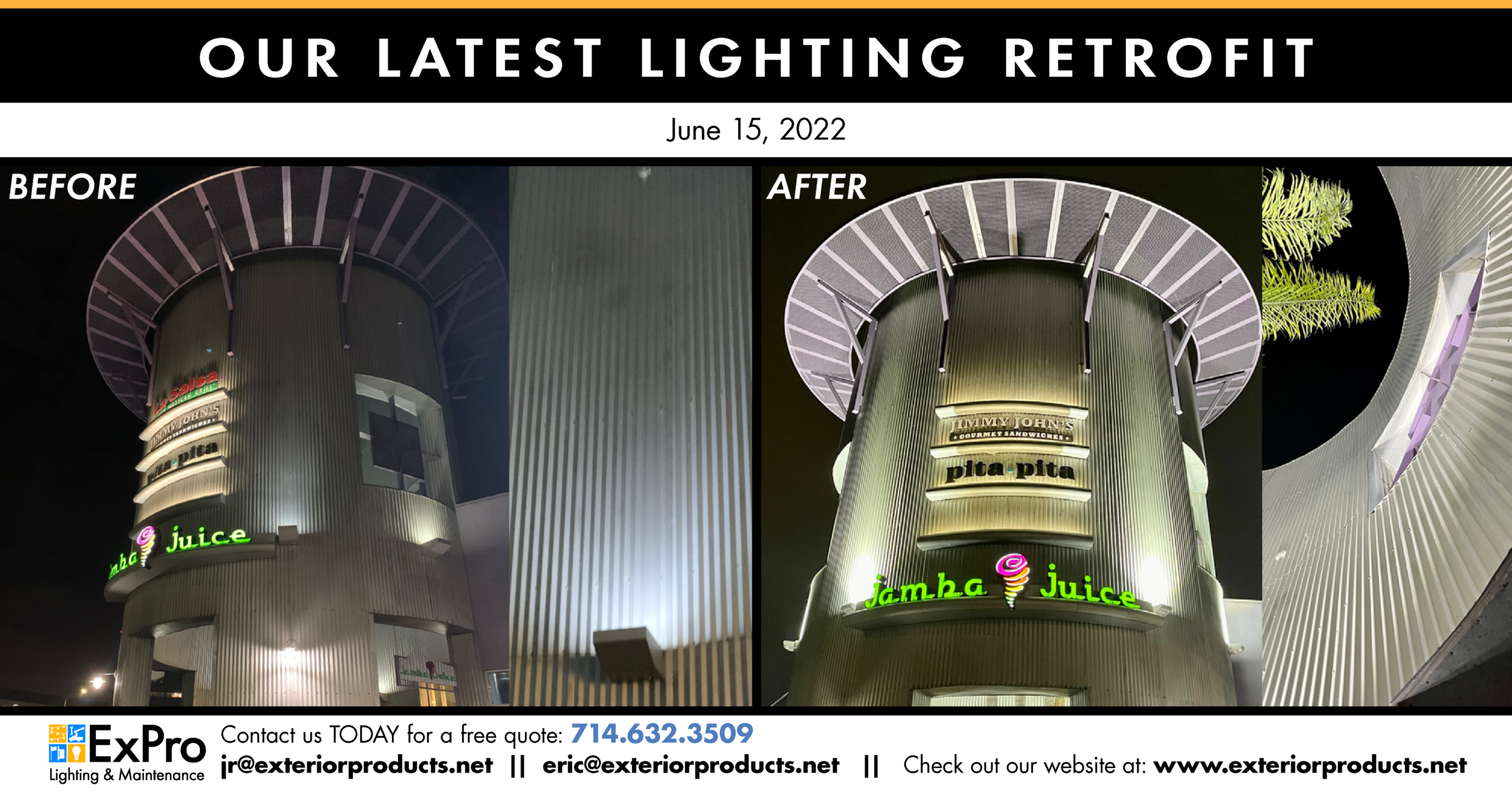 Our Latest Lighting Retrofit | Exterior Products